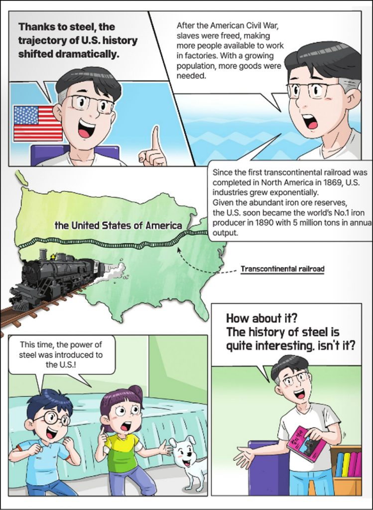 The steelmaking educational comic, “I want to create content about ...