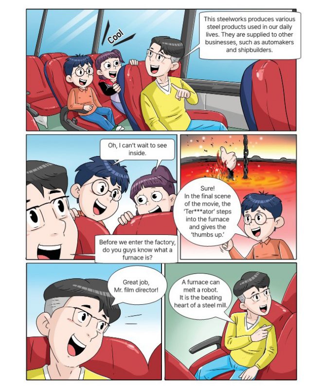 The steelmaking educational comic, “I want to create content about ...